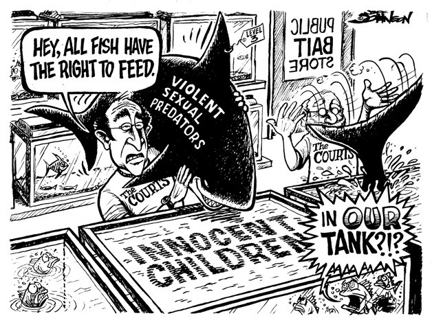 Feeding time for violent sexual predators | Cartoon | Kirkland Reporter