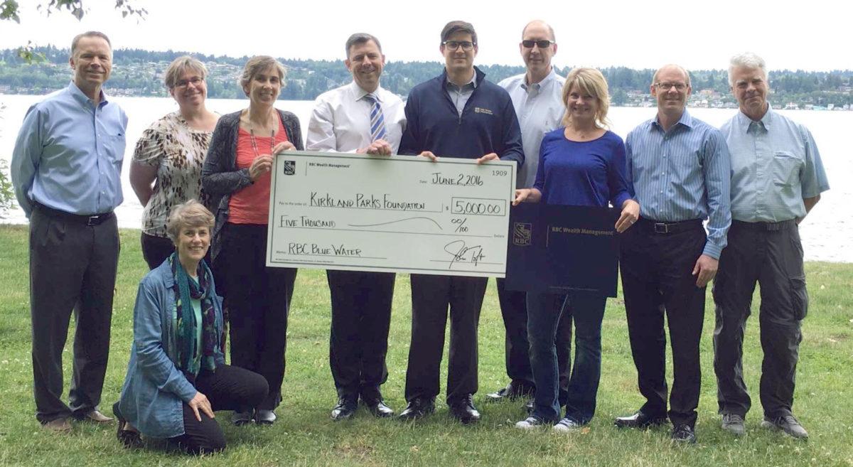 Kirkland Parks Foundation receives $5,000 from RBC Blue Water Project ...