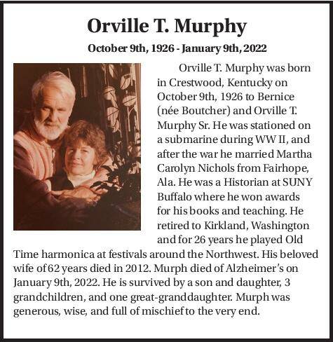 Orville T. Murphy | Obituary | Kirkland Reporter